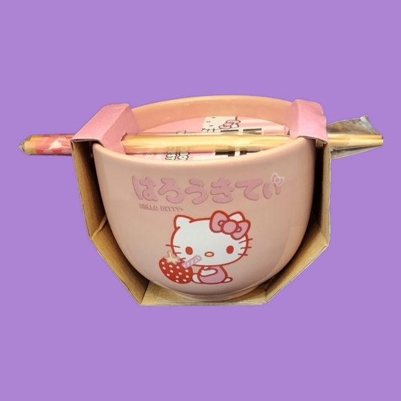 Hello Kitty | Dining | Hello Kitty Ceramic Bowl With Chopsticks | Poshmark